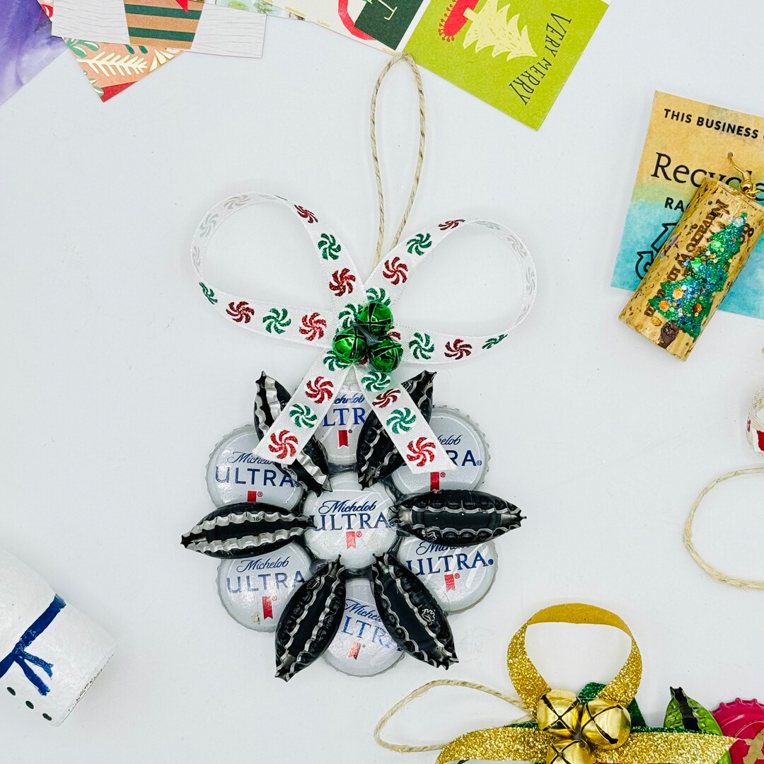Bottle Cap Christmas Ornament Made With Upcycled Michelob Ultra Bottle ...