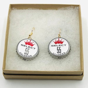Vintage Budweiser Beer Bottle Cap Drop Dangle Earrings - Etsy