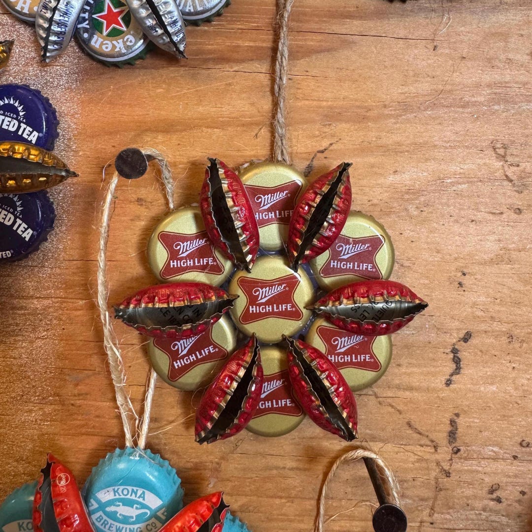 Miller Beer Bottle Cap Ornament Made From Miller High Life Beer Caps - Etsy