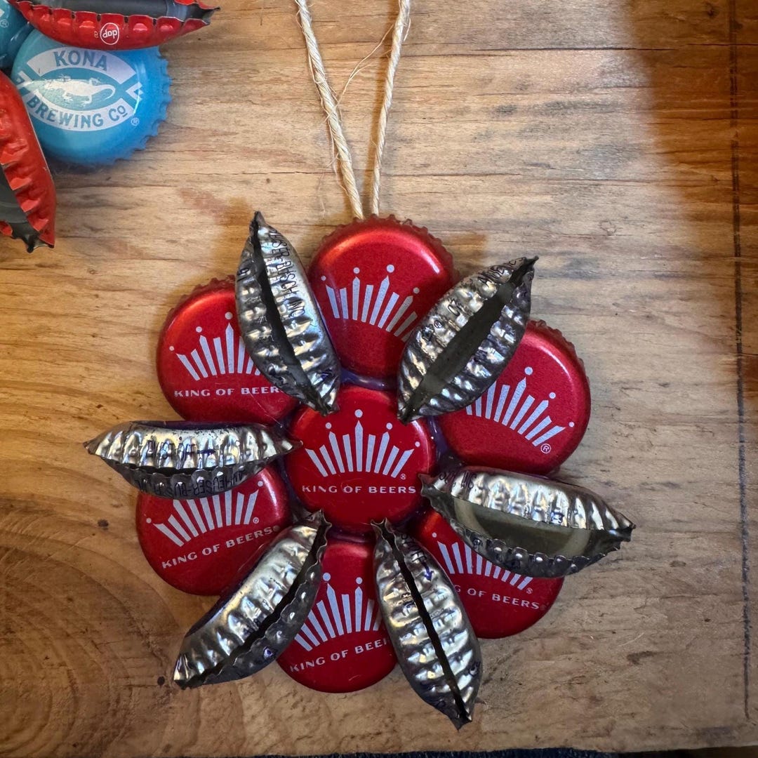Budweiser Beer Bottle Cap Ornament Made From Beer Caps - Etsy