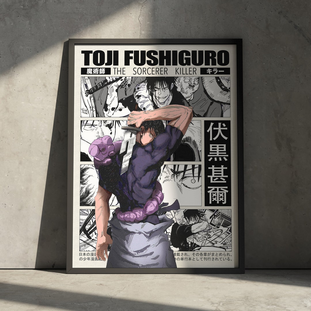 Póster de anime Toji Jujutsu Kaisen, obra de arte de manga JJK para ...