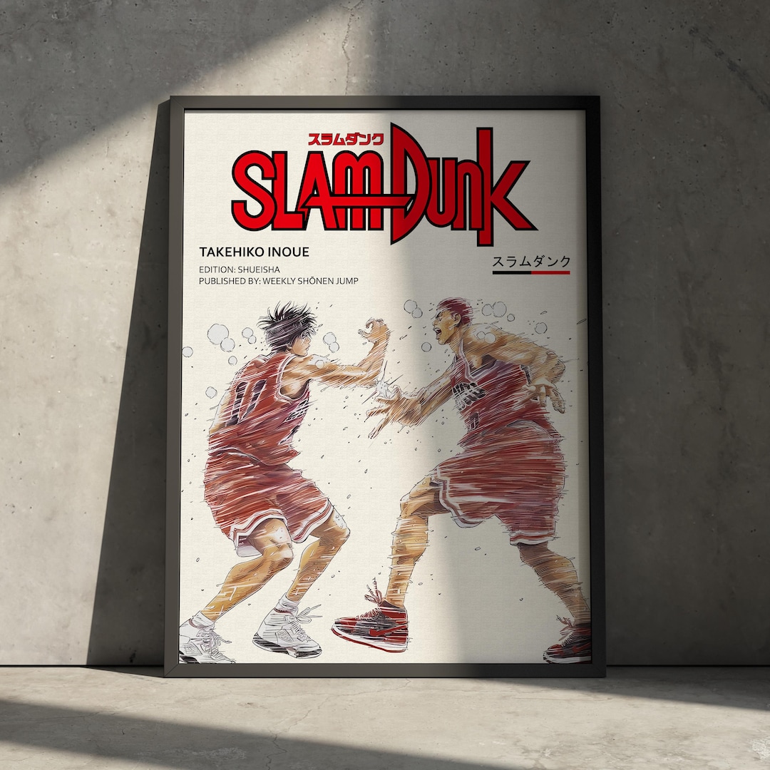 Slam Dunk Anime Poster Print, Sakuragi Rukawa Manga Japanese Artwork ...
