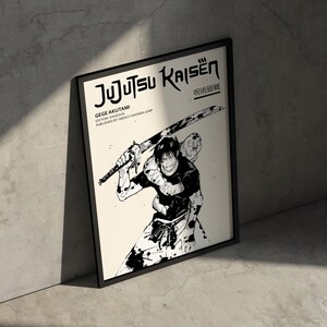 Jujutsu Kaisen Anime Poster Print, JJK Toji Fushiguro Manga Artwork ...