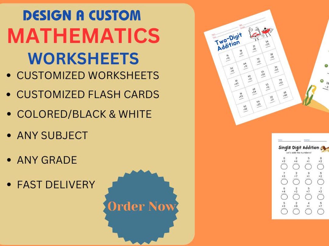 Custom Maths Worksheets for All Grades I Mathematics Worksheets for ...