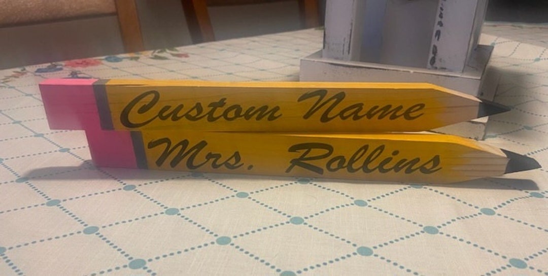 Teacher Name Pencil Custom Made for Teachers Name and Hand Built - Etsy