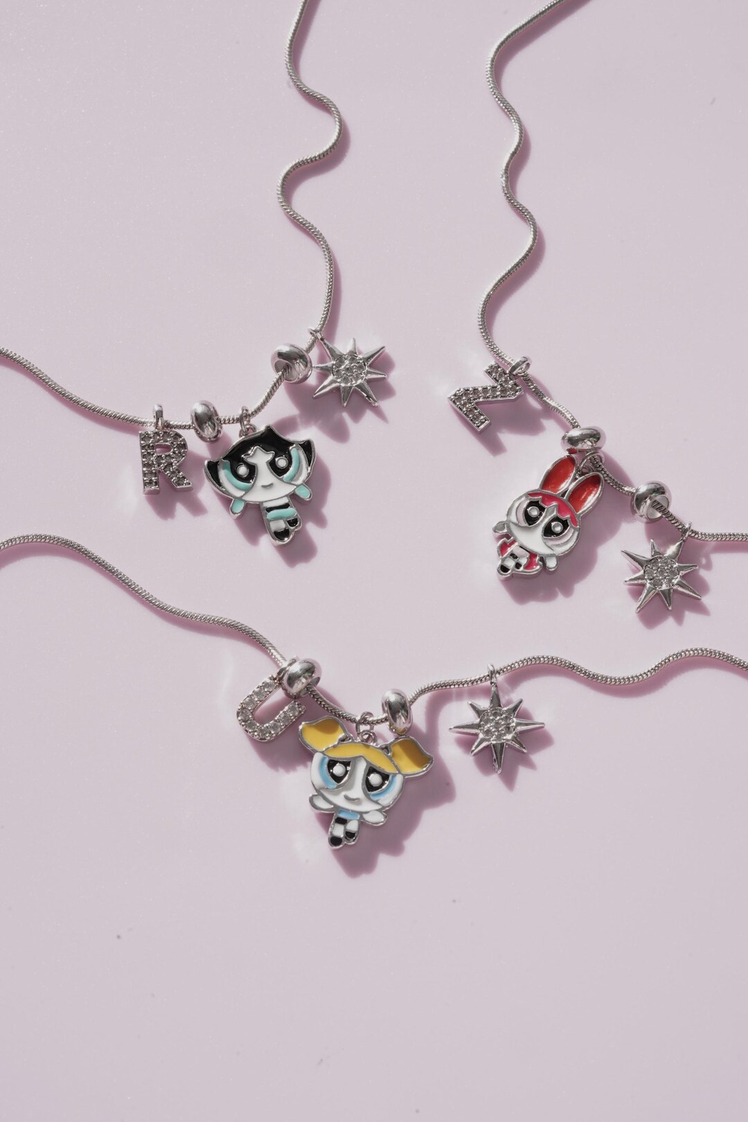 Powerpuff Girls Necklace,charm Necklaces,blossom Bubbles Buttercup ...