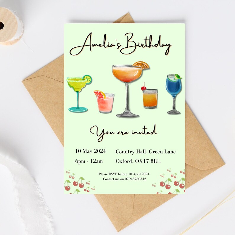 Cocktail Party Invitation, Cocktail Theme, Cocktail Dinner Party ...