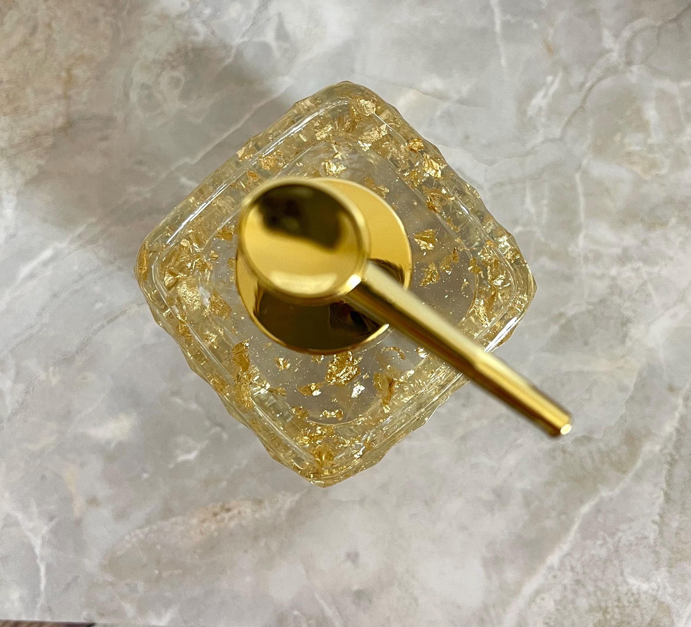 Elegant Gold Leaf Handmade Resin Soap Dispenser - Etsy