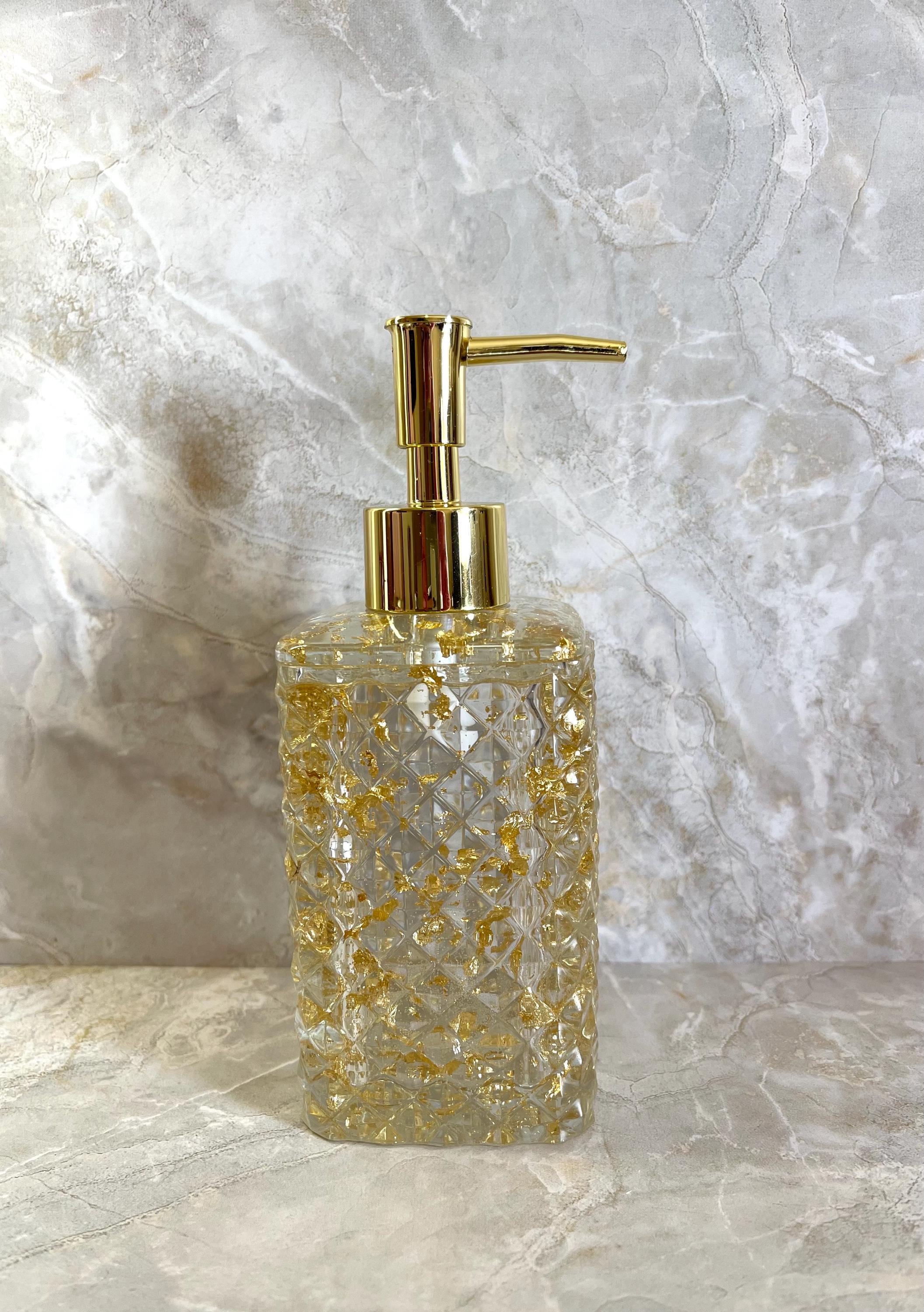 Elegant Gold Leaf Handmade Resin Soap Dispenser - Etsy