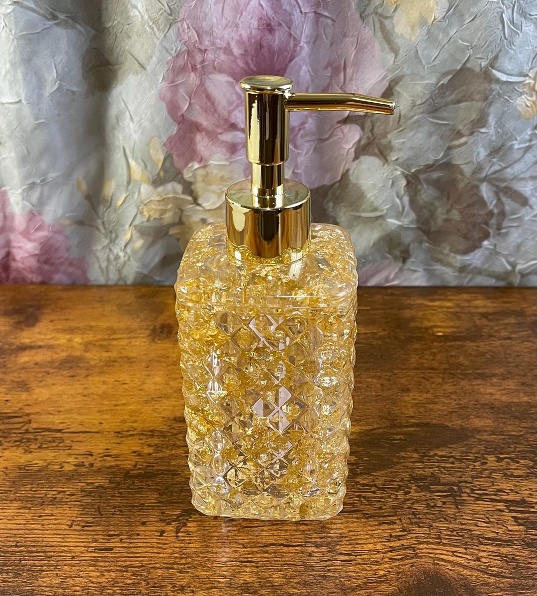 Elegant Gold Leaf Handmade Resin Soap Dispenser - Etsy