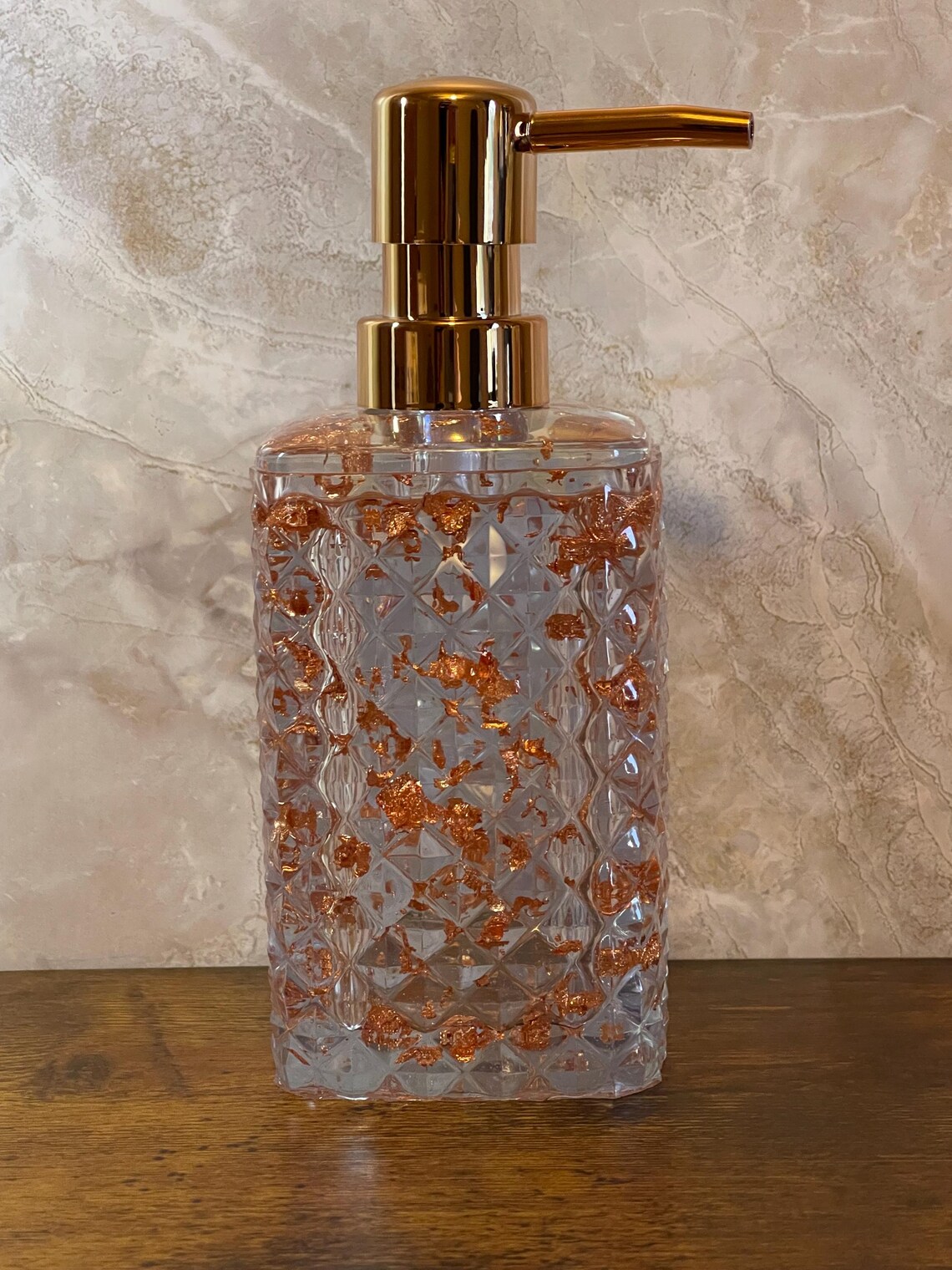 Elegant Gold Leaf Handmade Resin Soap Dispenser also in Silver Leaf and ...