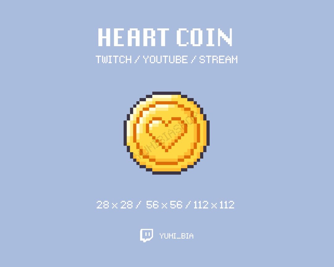 Heart Twitch Coin | Twitch Channel Points | Twitch Sub Badges | Bit ...