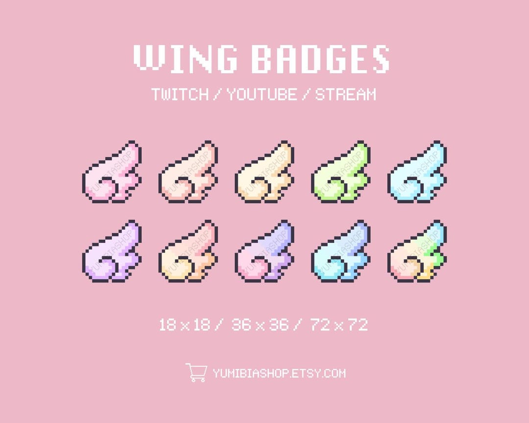 Angel Wing Twitch Sub Badges | Cheer & Bit Badges | Twitch Sub Badges ...