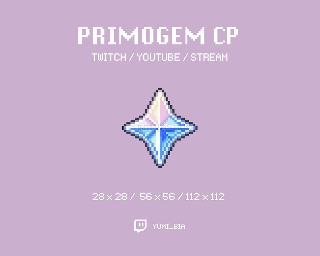 Primogem Pixel Art Twitch Icon: Genshin Impact Emote (digital Download ...