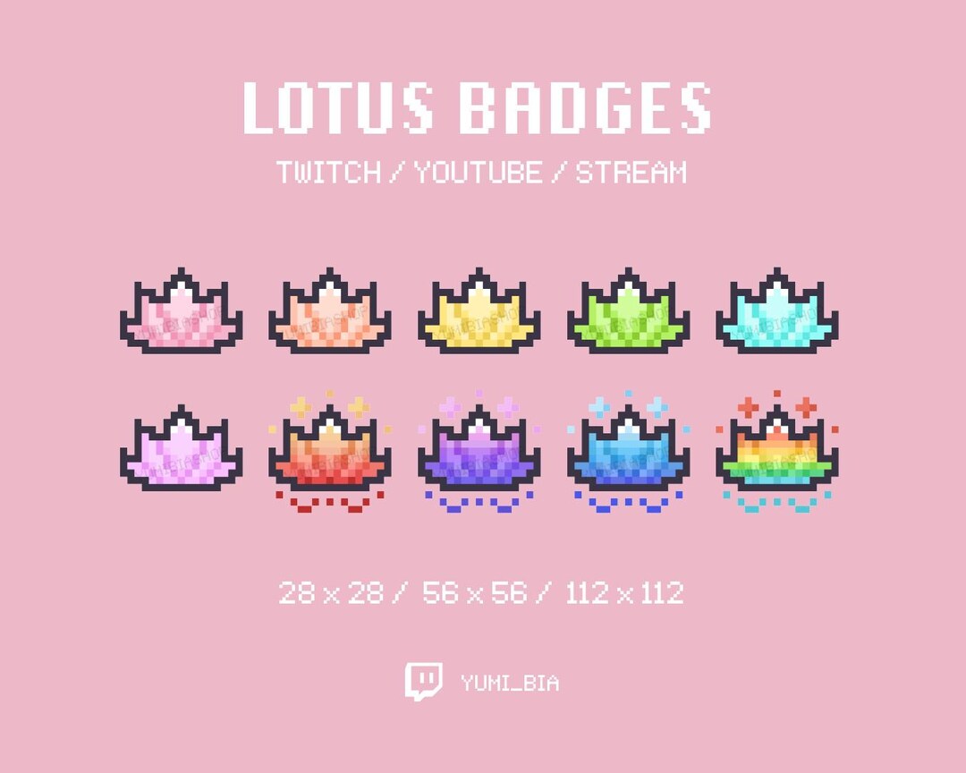 Spirit Blossom Lotus Sub Badges | Bit Badges | Channel Point Icons ...