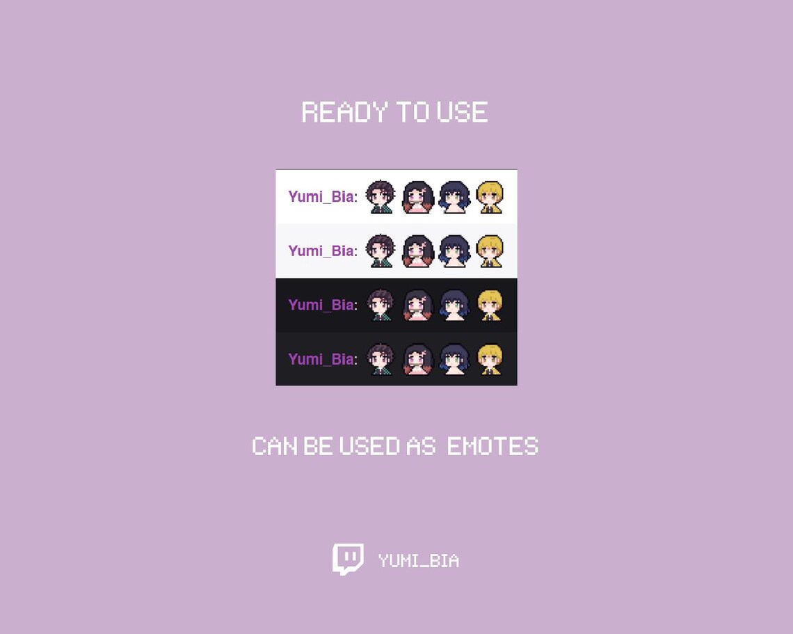 Demon Slayer Twitch Emotes | Twitch Sub Badges | Kimetsu No Yaiba ...