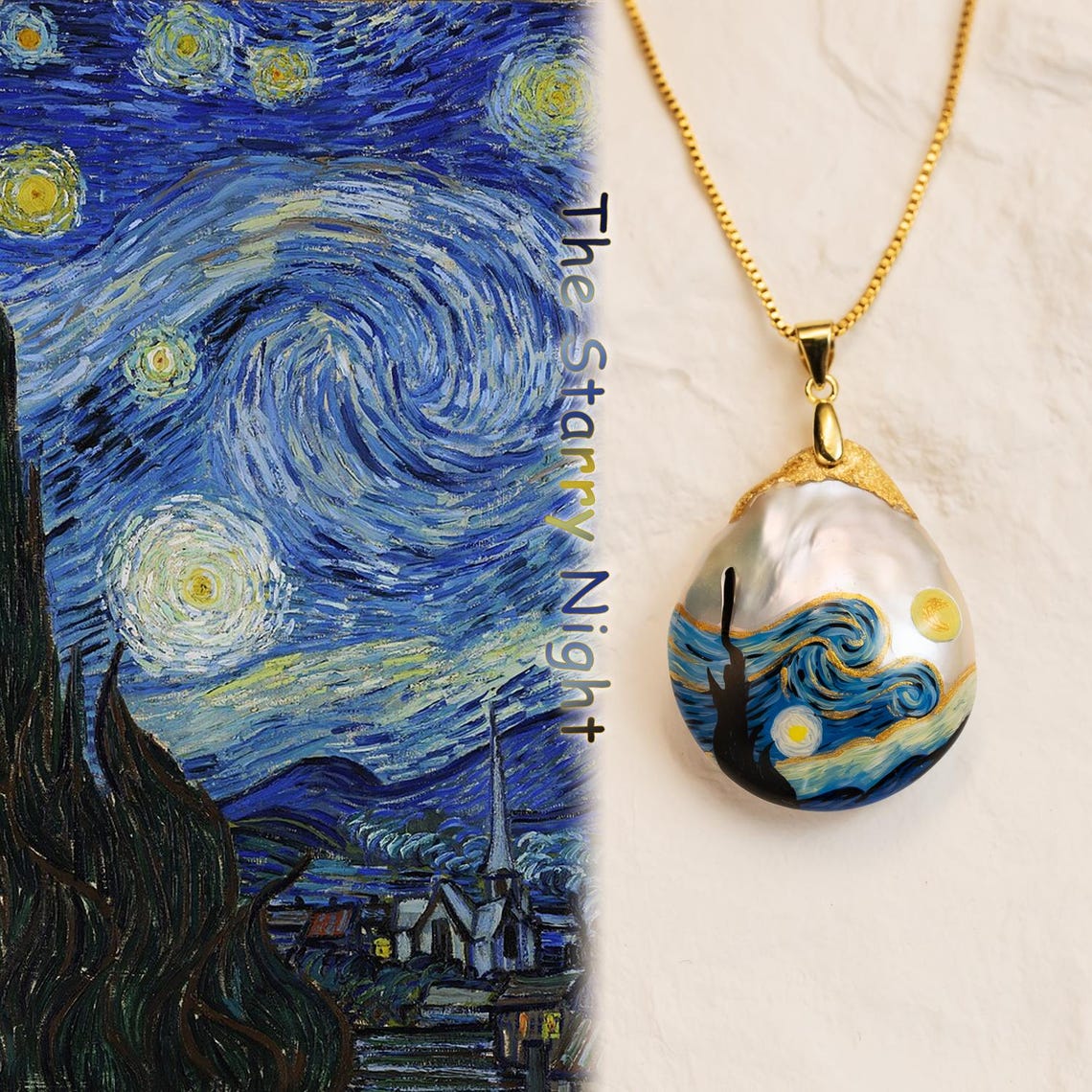 Handmade Pearl Necklace, Real Freshwater Pearl, Hand-painted Baroque ...