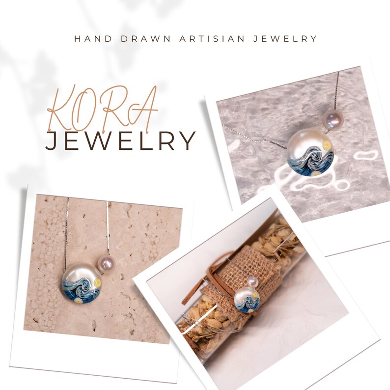 Hand-painted Baroque Pearl Necklace | Van Gogh Starry Night Art ...
