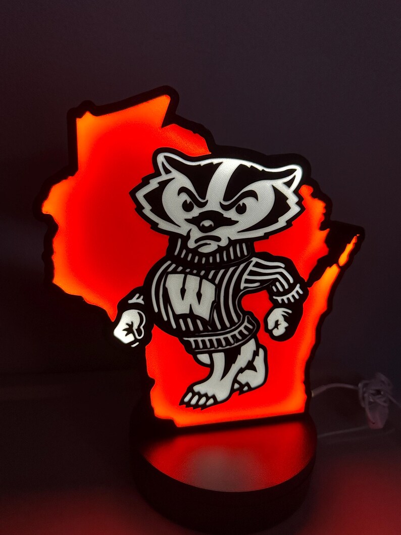Wisconsin Badgers LED Sign - Etsy