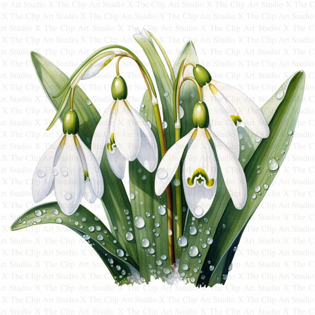 Snowdrops Clipart | 10 High Quality Jpgs | Digital Download | Paper ...