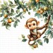 Watercolor Monkey Clipart | 10 High Quality Jpgs | Instant Digital ...
