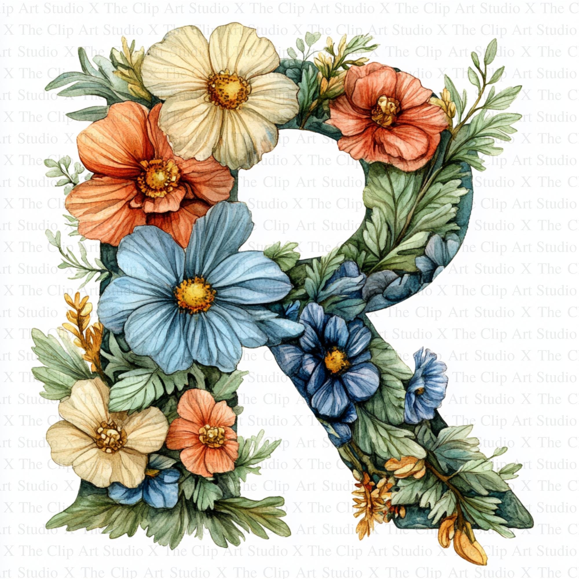 Letter R Clipart 10 High Quality Jpgs Digital Download Nursery Art Card ...