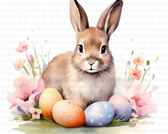 Watercolor Easter Bunny Clipart (digital Download) Set of 10 Jpgs ...