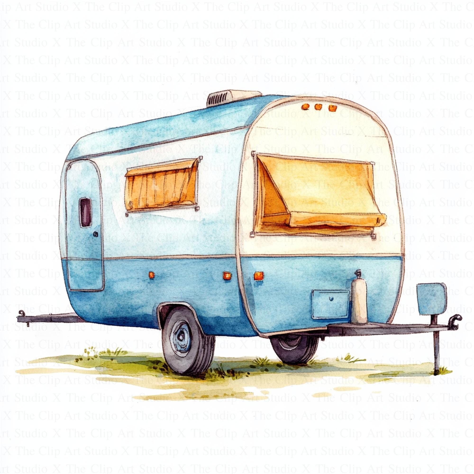 Cartoon Trailer Clipart 10 High Quality Jpgs Digital Download Digital ...