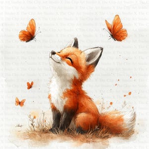 Fox and Butterfly Clipart | 10 High Quality Jpgs | Digital Download ...