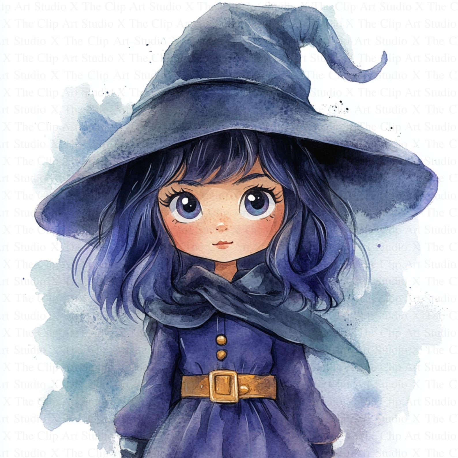 Little Witch Cartoon Clipart 10 High Quality Jpgs Digital Download ...