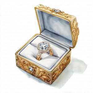 Engagement Ring Box Clipart | 10 High Quality JPG | Digital Download ...