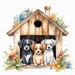 Puppies in Dog House Clipart | 10 High Quality Jpgs | Instant Digital ...