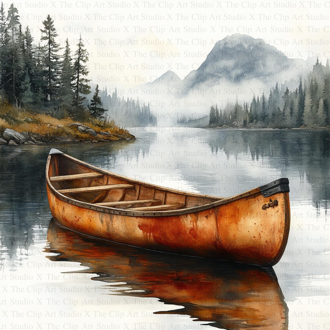 Vintage Canoe Clipart | 10 High Quality Jpgs | Digital Download | Card ...