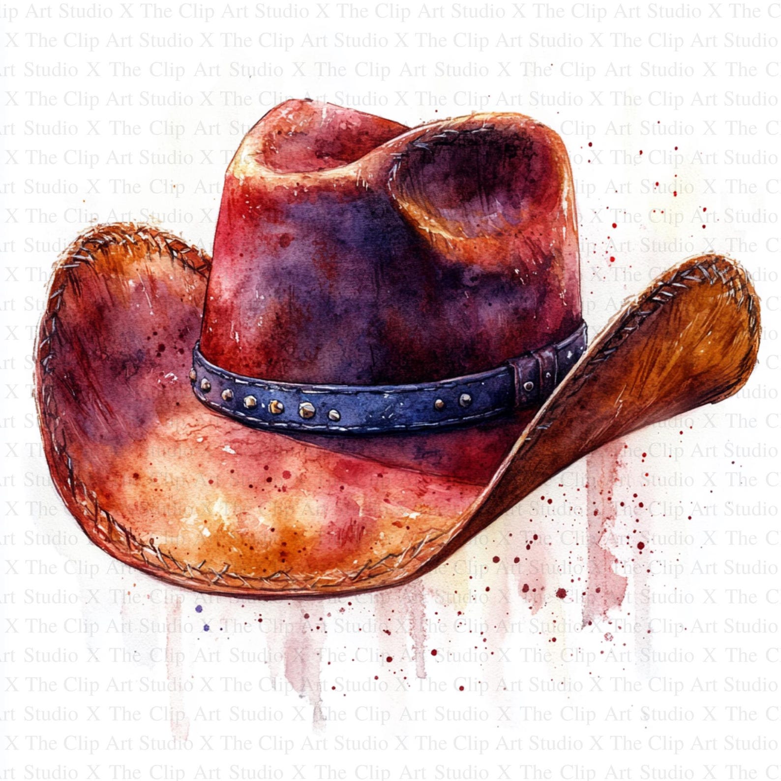 Cowboy Hat Clipart 10 High Quality Jpgs Instant Digital Download Card ...