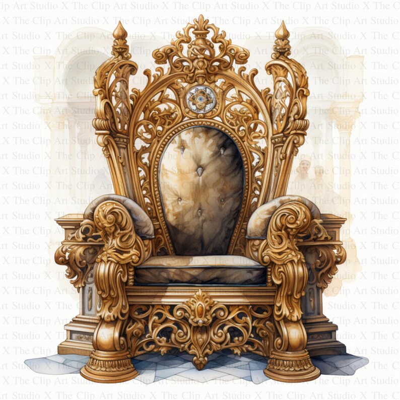 Golden Throne Clipart | 10 High Quality Jpgs | Digital Download | Junk ...