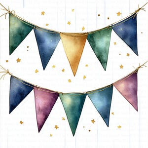 Party Bunting Clipart | 10 High Quality Jpgs | Digital Download ...
