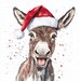 Donkey With Santa Hat Clipart | 10 High Quality Jpgs | Digital Download ...