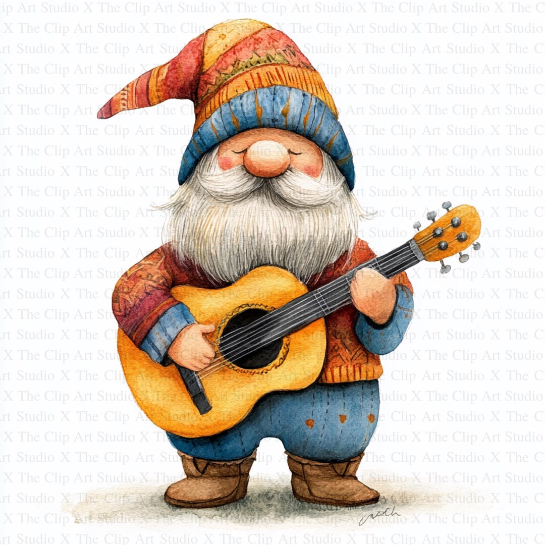Gnomes With Music Instruments Clipart | 10 High Quality Jpgs | Digital ...