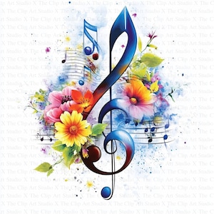 Watercolor Music Notes Clipart | 10 High Quality Jpgs | Digital ...