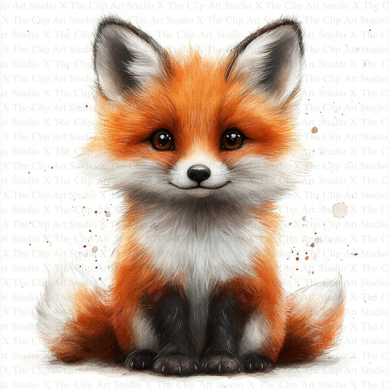 Watercolor Cute Foxes Clipart | 10 High Quality Jpgs | Digital Download ...