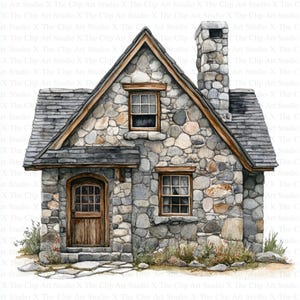 Stone Cottage Clipart | 10 High Quality Jpgs | Digital Download ...