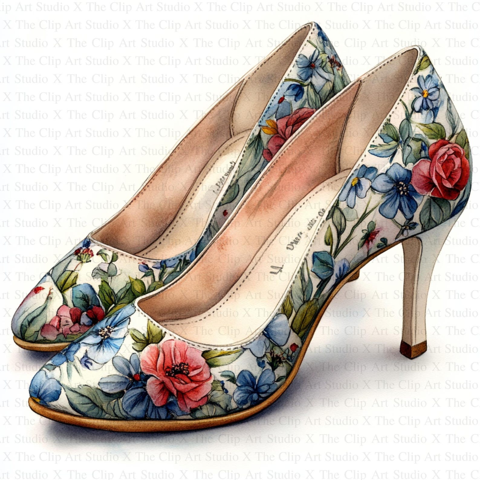 Floral Prom Shoes Clipart | 10 High Quality Jpgs | Digital Download ...
