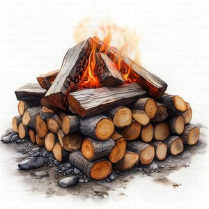 Bonfire Campfire Clipart | 10 High Quality Jpgs | Digital Download ...