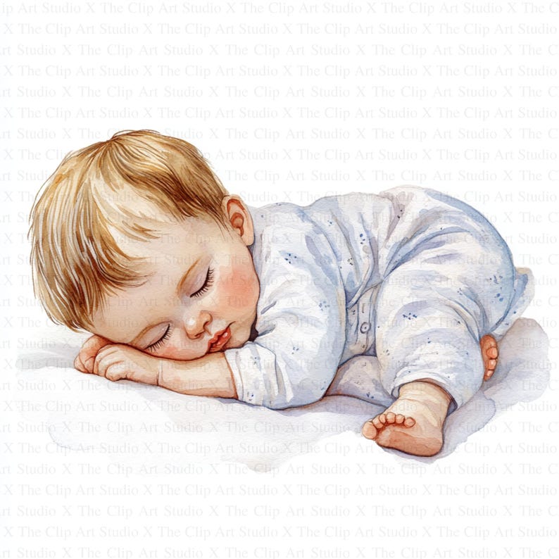 Baby Sleeping Clipart | 10 High Quality JPG | Digital Download | Paper ...
