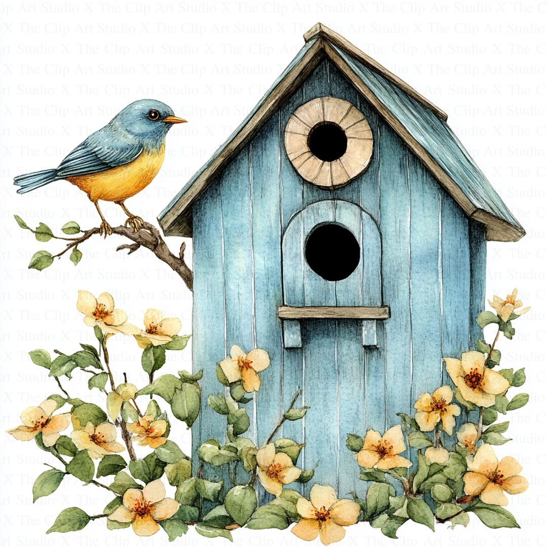 Birdhouse Clipart | 10 High Quality Jpgs | Digital Download | Bird ...