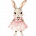Cute Bunny in Pink Dress Clipart | 10 High Quality JPG | Instant ...