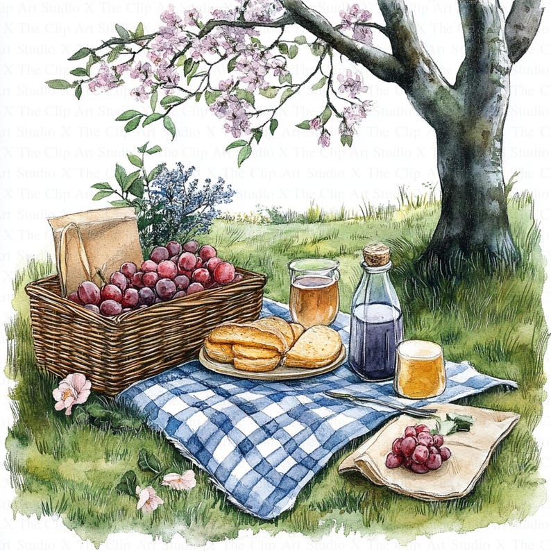 Spring Picnic Clipart | 10 High Quality Jpgs | Digital Download ...
