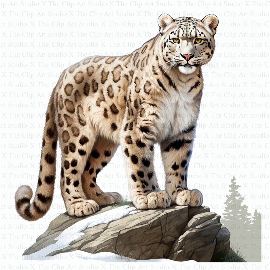 Snow Leopard Clipart | 10 High Quality Jpgs | Digital Download | Junk ...