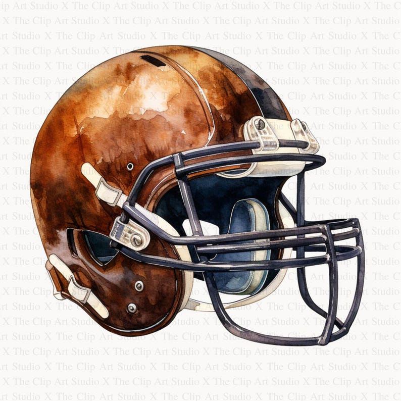 Football Helmet Clipart 10 High Quality Jpgs Digital Download Card ...