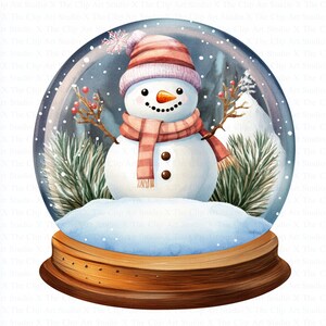 Snowman Christmas Snow Globe Clipart | 10 High Quality Jpgs | Digital ...